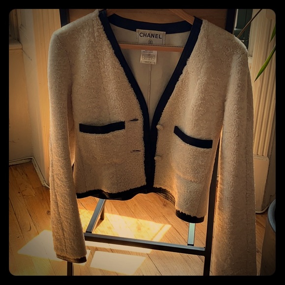 CHANEL | Jackets & Coats | Vintage Chanel Shearling Short Jacket | Poshmark